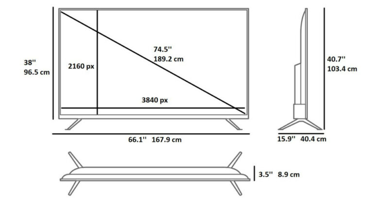 75-Inch TV Dimensions: Complete Guide with Drawings